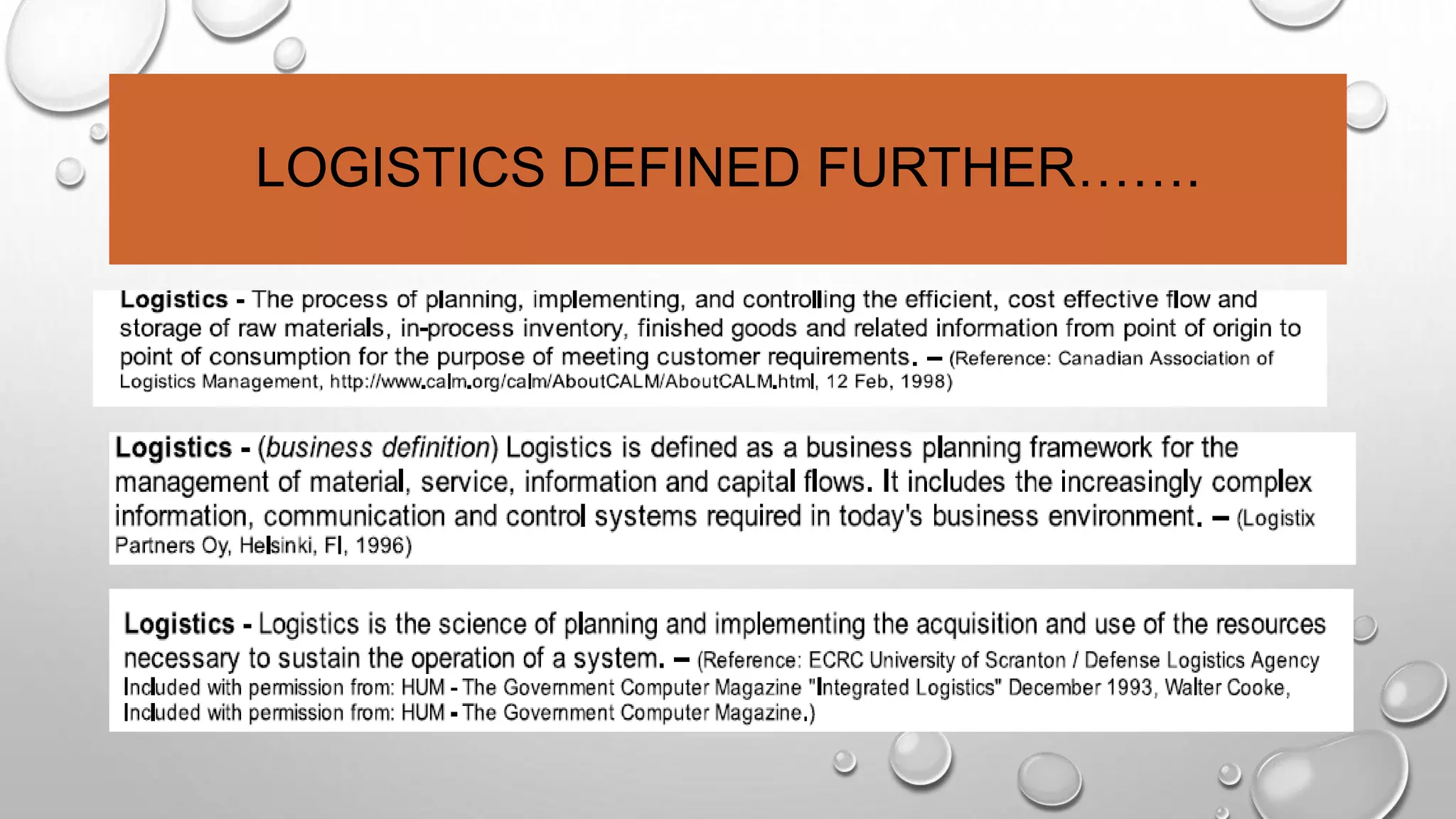 Operational logistics management | PPT
