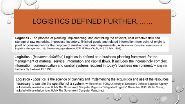 Operational logistics management | PPT