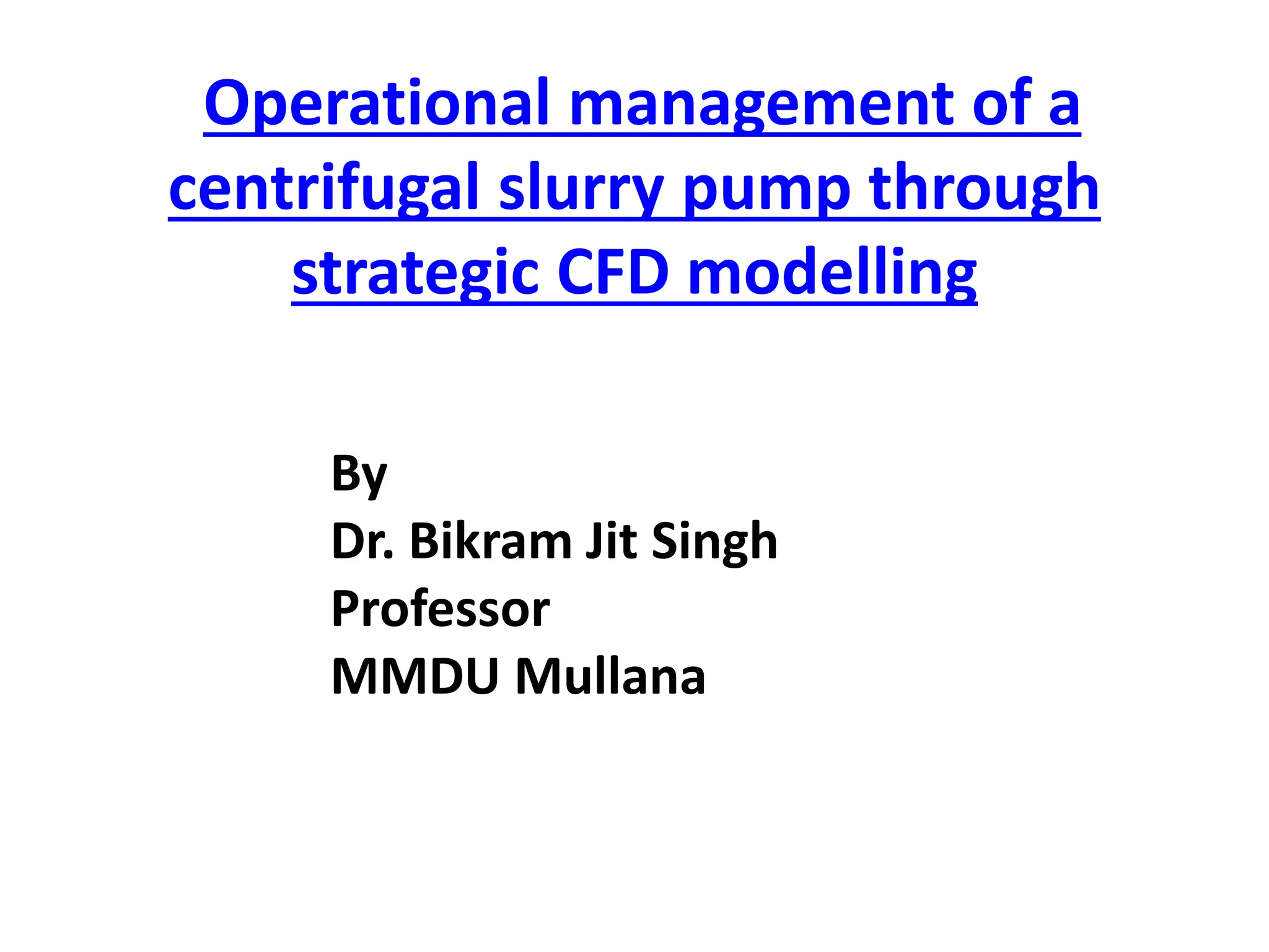 Operational management of a centrifugal slurry pump | PDF