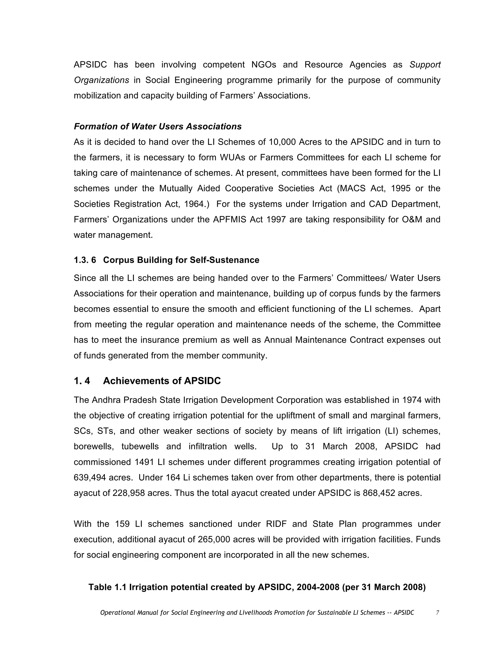 Social Engineering Livelihoods Promotion Plan - Irrigation schemes | PDF