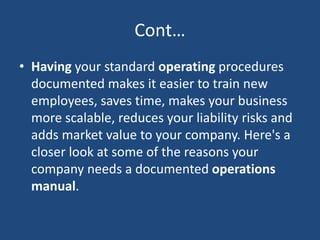 Operational manuals and control.............................. | PPTX