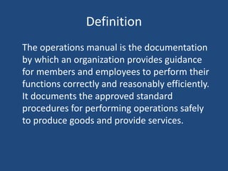 Operational manuals and control.............................. | PPTX ...