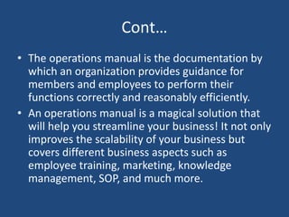 Operational manuals and control.............................. | PPTX ...