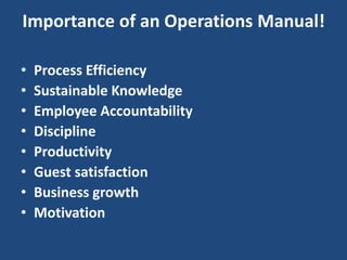 Operational manuals and control.............................. | PPTX