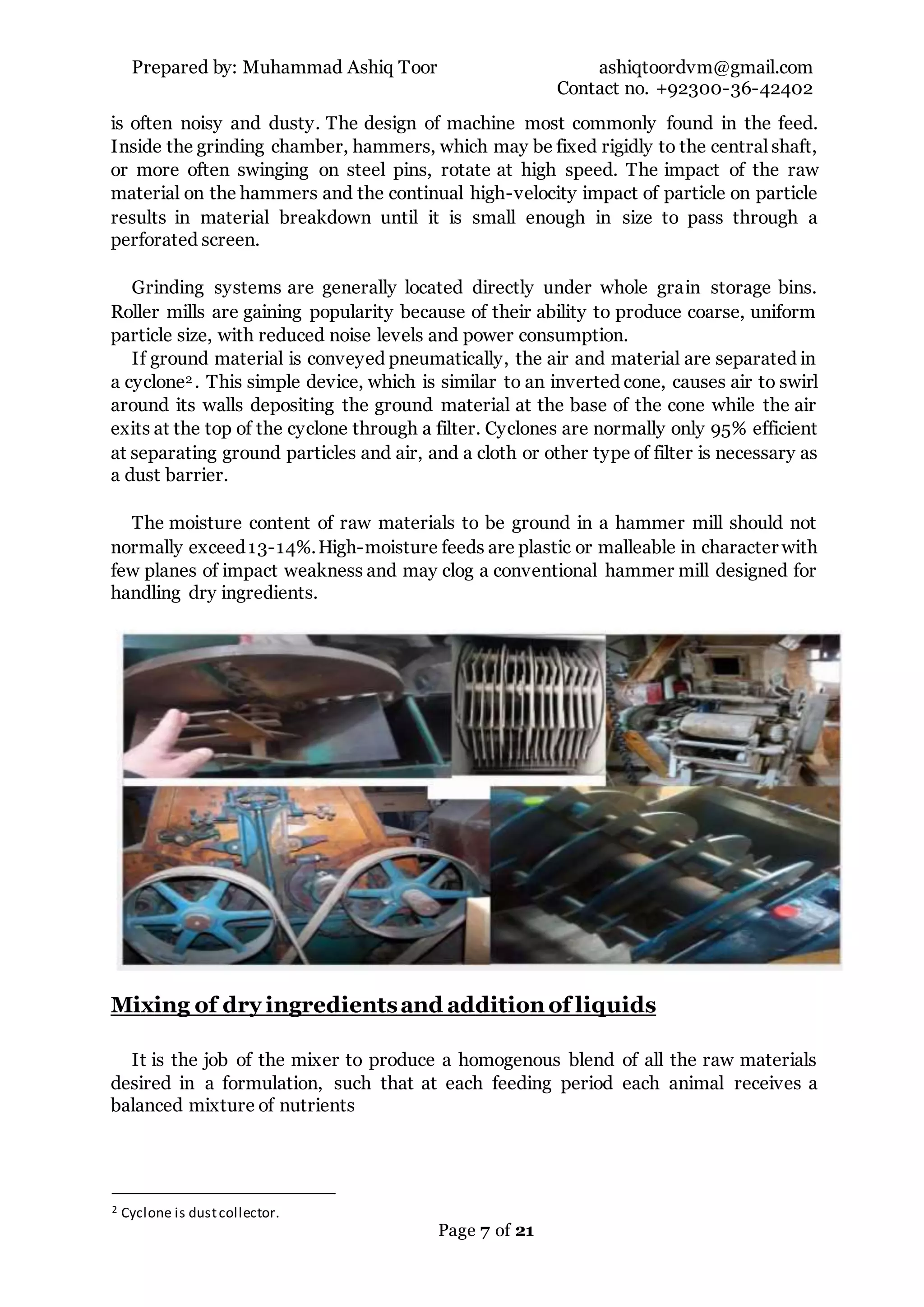 Operational mechanisms of feed mill | DOCX