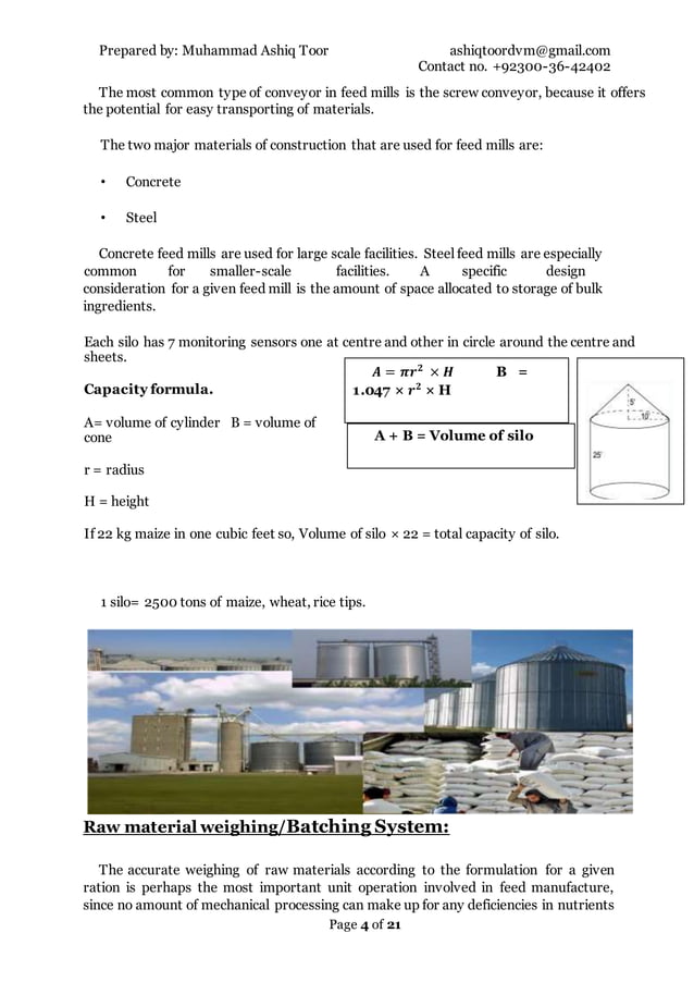 Operational mechanisms of feed mill | DOCX | Agriculture | Industries