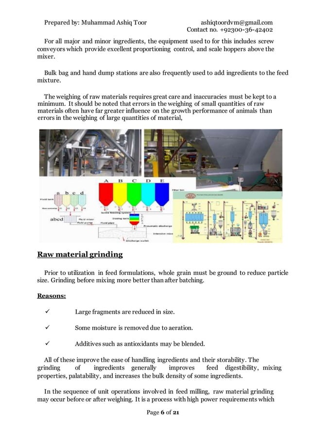 Operational mechanisms of feed mill | DOCX | Agriculture | Industries