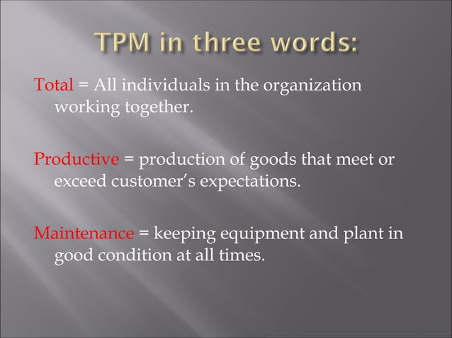 Operational mgmt (tpm )................ | PPT