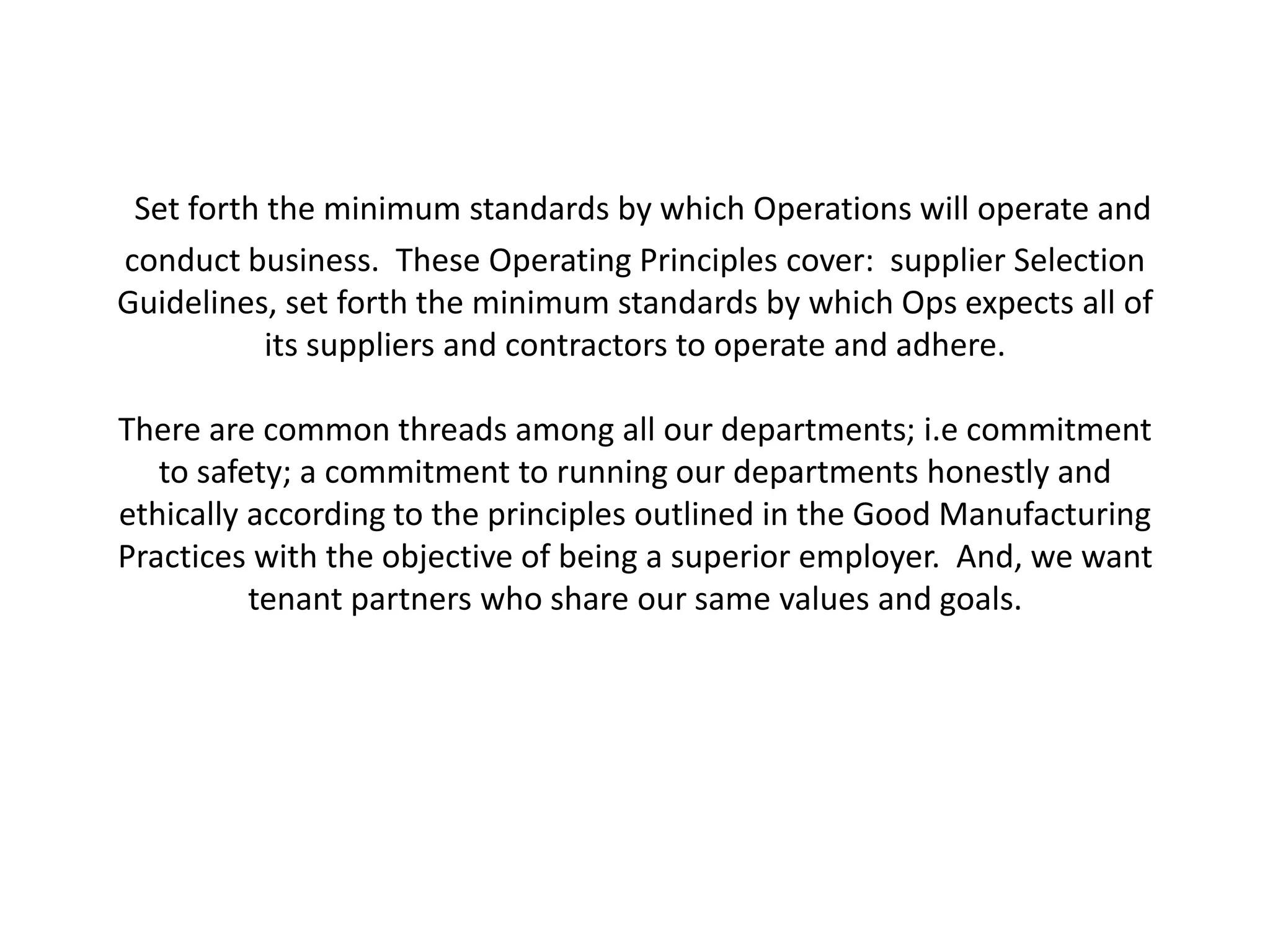 Operational principles and business standards | PPTX