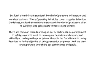 Operational principles and business standards | PPTX
