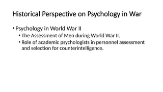 Operational Psychology branch of military psychology | PPTX