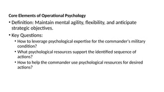 Operational Psychology branch of military psychology | PPTX