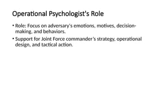 Operational Psychology branch of military psychology | PPTX