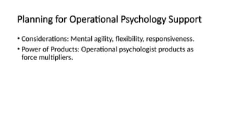 Operational Psychology branch of military psychology | PPTX