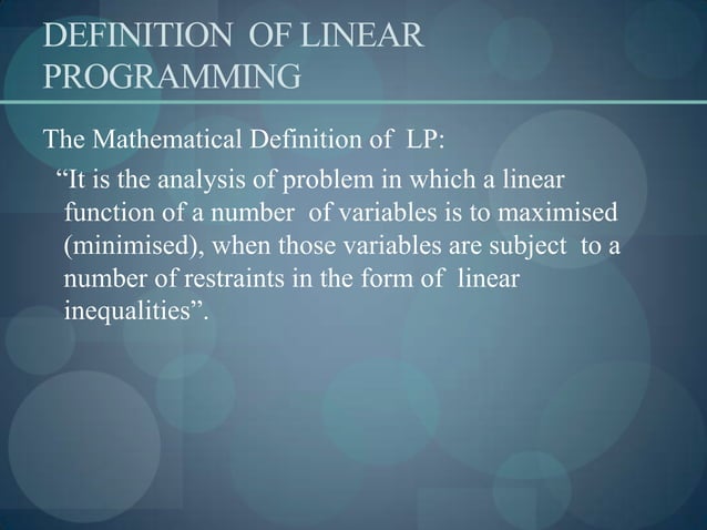 Linear Programming Feasible Region