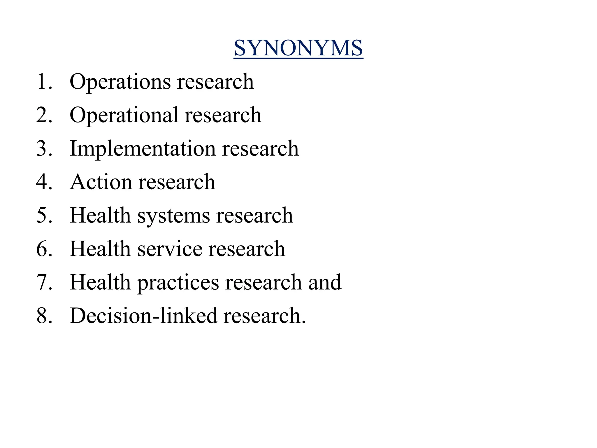 Operational research in Public Health in India | PPTX