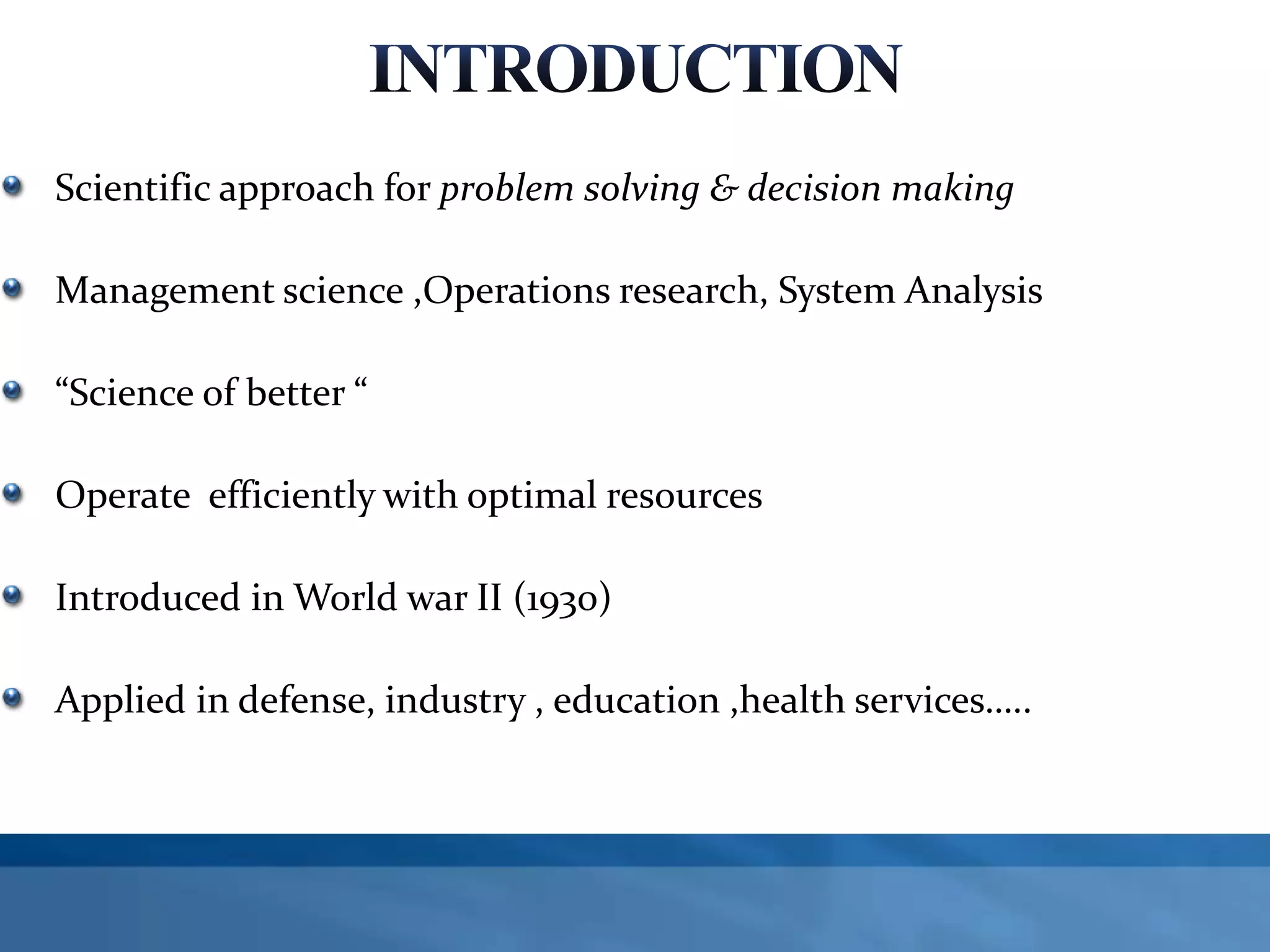 Operational research | PPTX