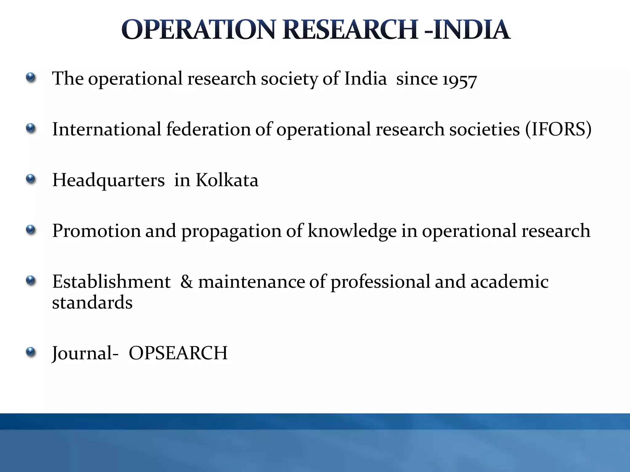 Operational research | PPT