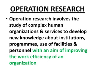 OPERATIONAL RESEARCH | PPT
