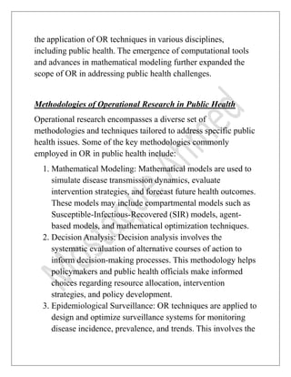 Operational Research (OR) in Public Health.docx | Infectious Diseases ...