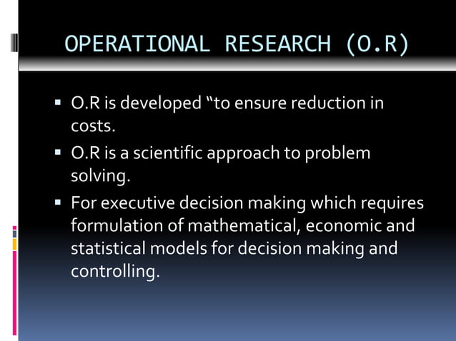 Operation Research | PPT