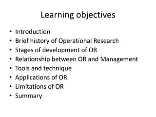Operational research ppt | PPTX