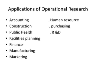 Operational research ppt | PPTX
