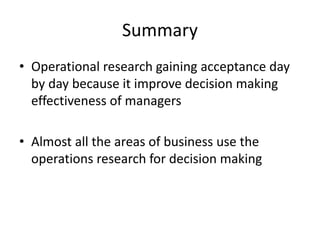 Operational research ppt | PPTX