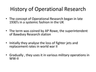 Operational research ppt | PPTX
