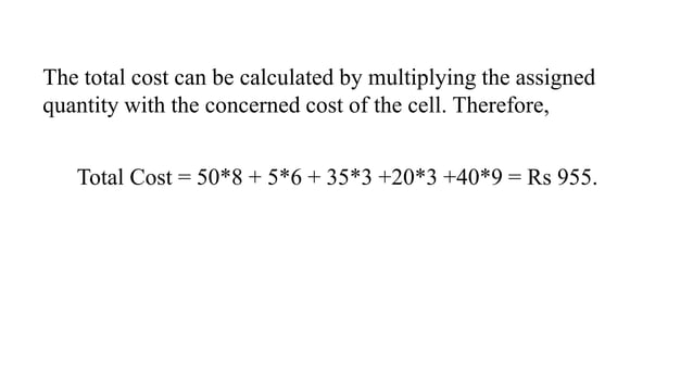 LEAST COST METHOD | PPTX