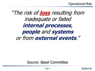 Proactive Management of Operational Risk | PPT