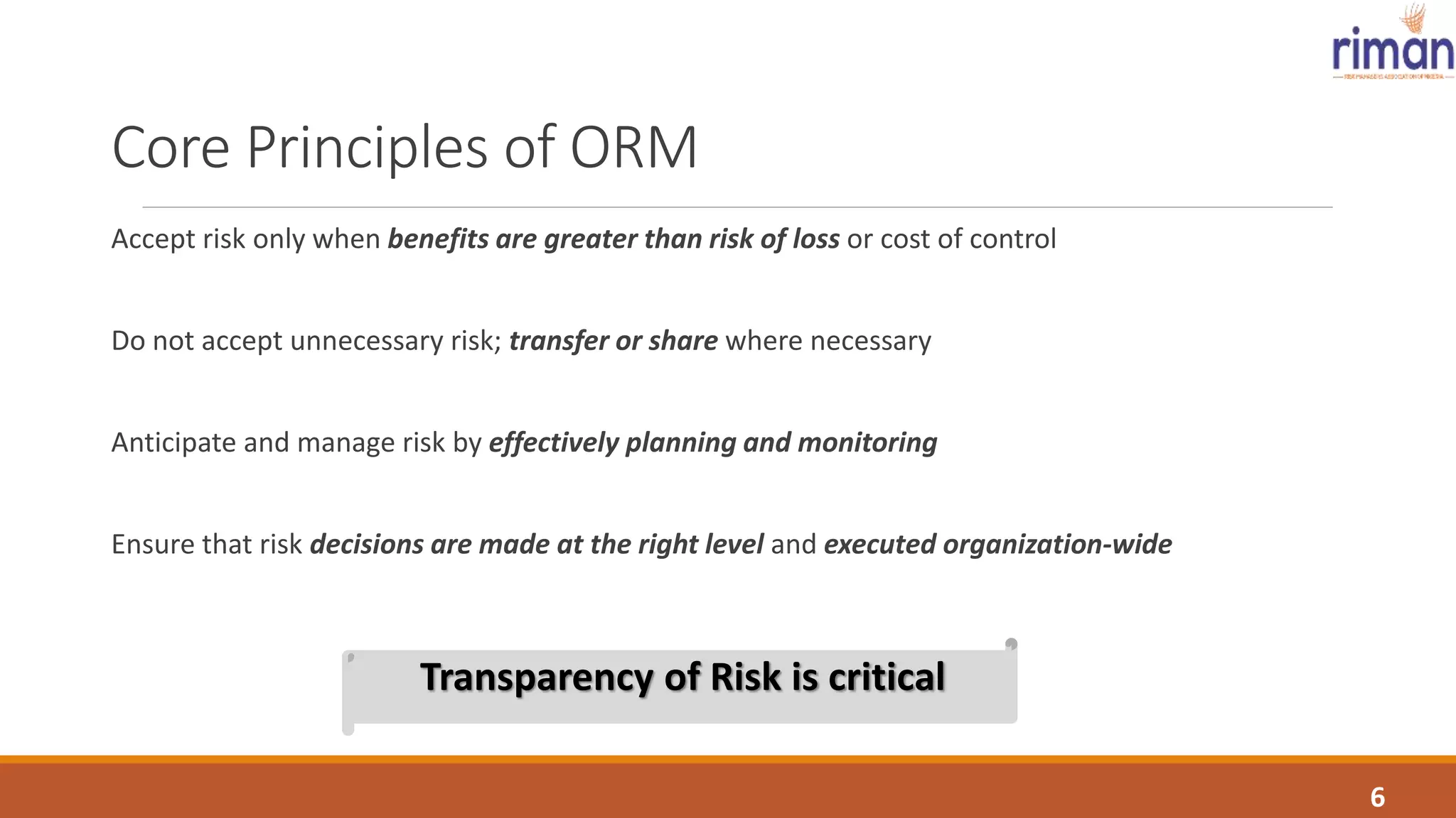 Operational Risk Management - A Gateway to managing the risk profile of ...