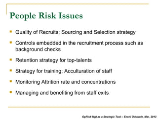 Operational risk management a strategic tool | PPT
