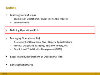 June event - Operational risk management - IT Career | PDF