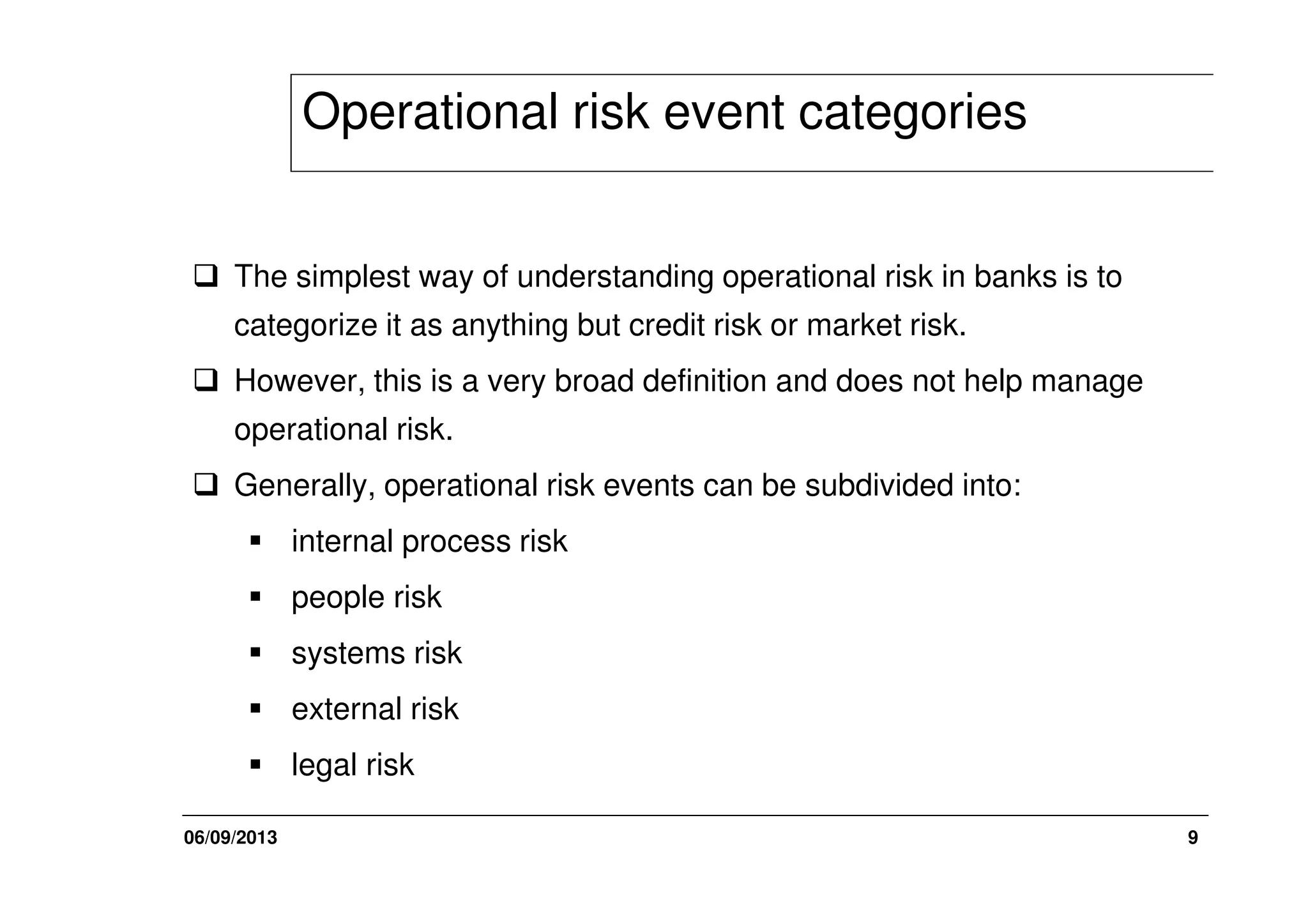 Operational risk management and measurement | PDF