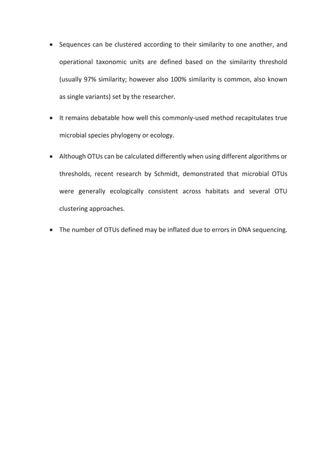 Operational taxonomic unit (OTUs) | PDF | Biological Sciences | Science