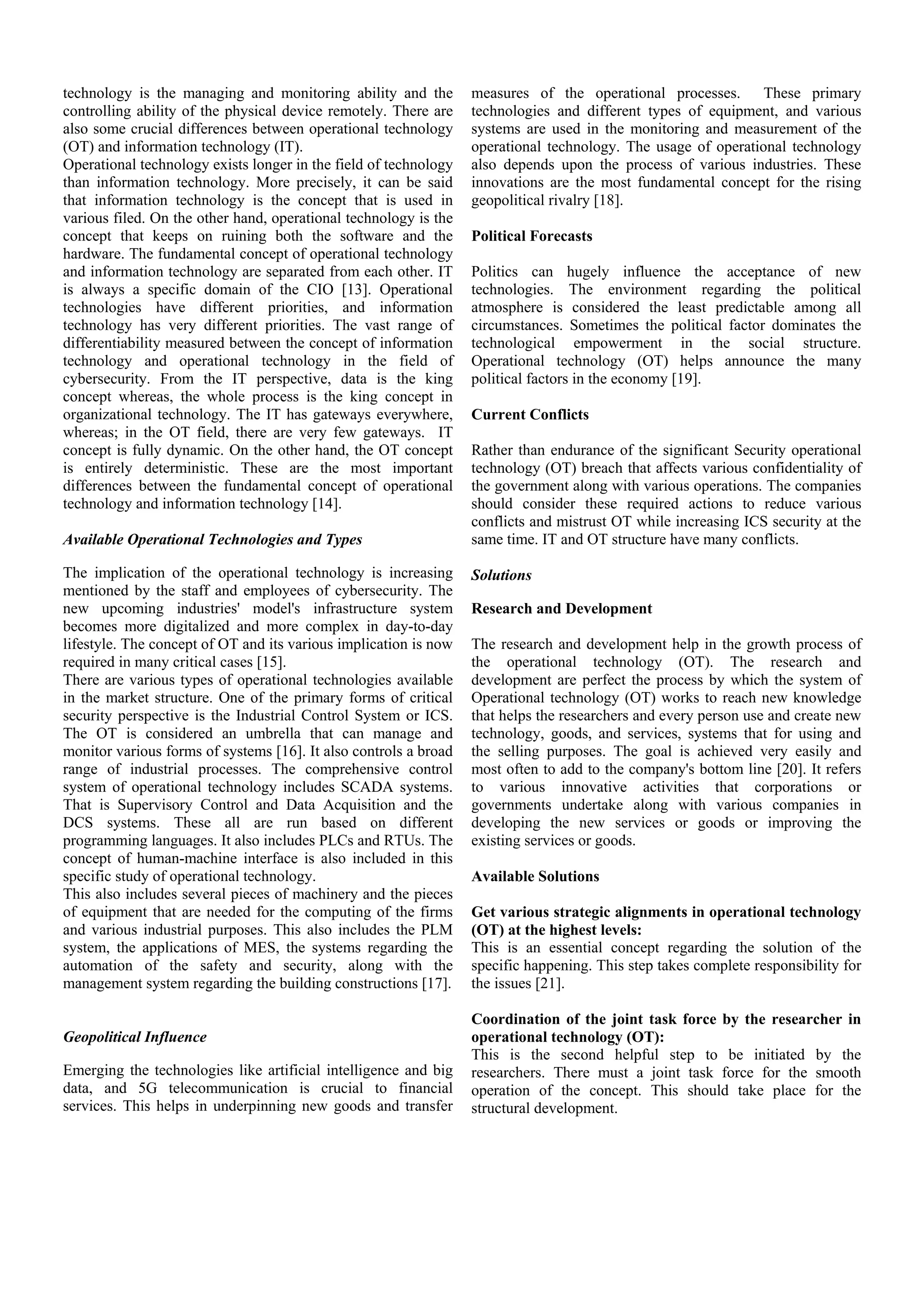 Operational technology threats in developing countries and possible solution | PDF