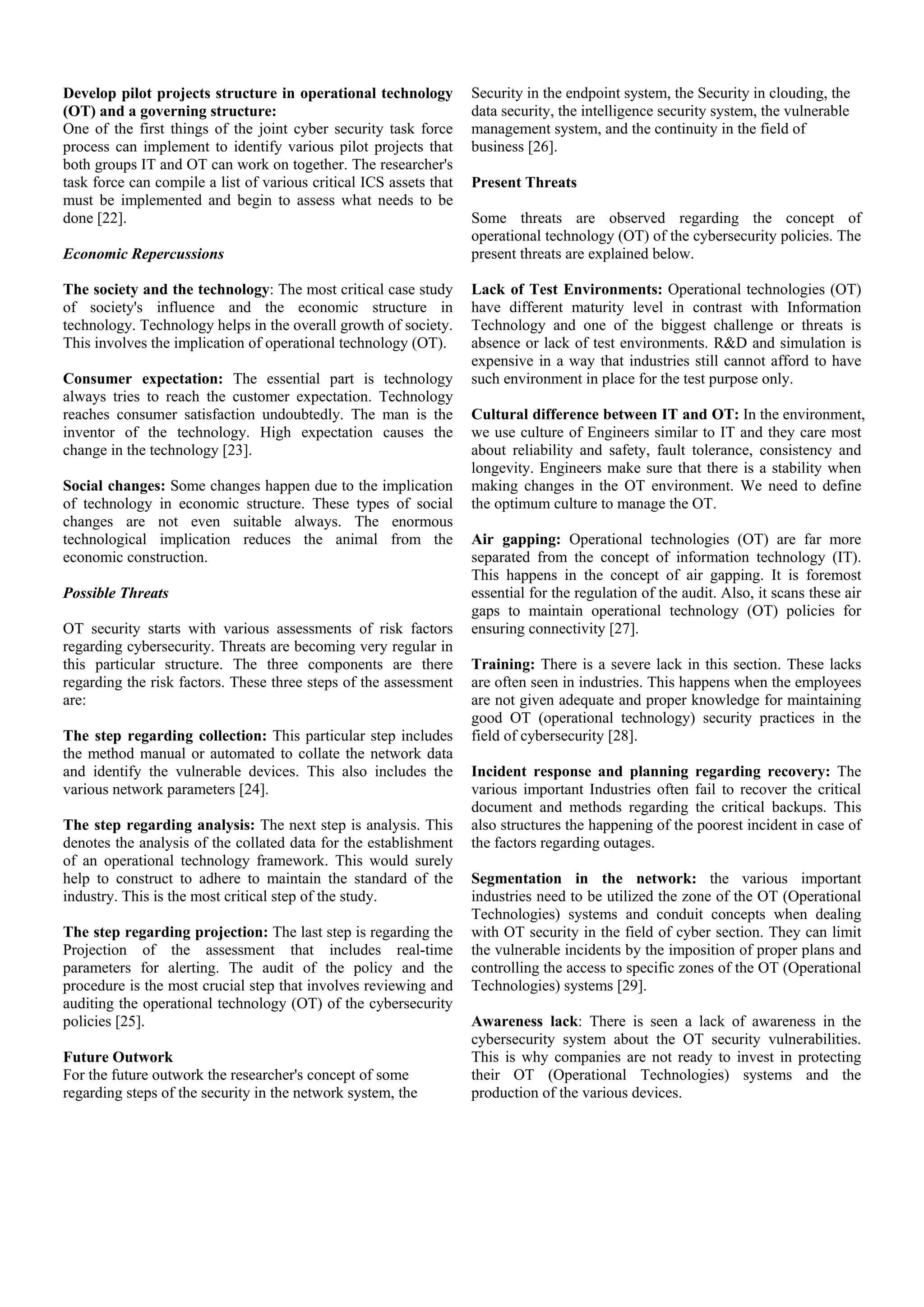 Operational technology threats in developing countries and possible ...