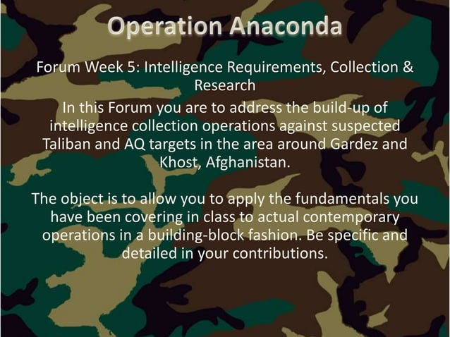 Operation anaconda orientation | PPT