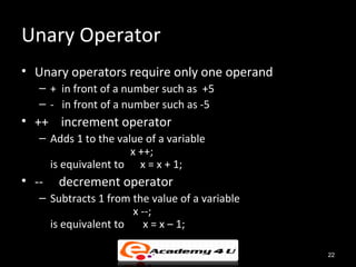 Operation and expression in c++ | PPT