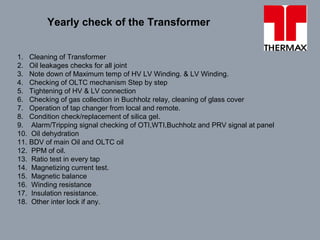 Operation and maintenance of transformer | PPT