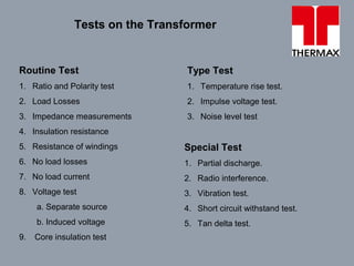 Operation and maintenance of transformer | PPT