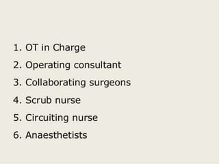 Operation and physical set up of the operation theater | PPTX