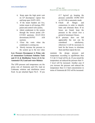 OPERATION AND TROUBLE SHOOTING IN LP AND VACUUM SECTION FOR MS SAIPEM ...