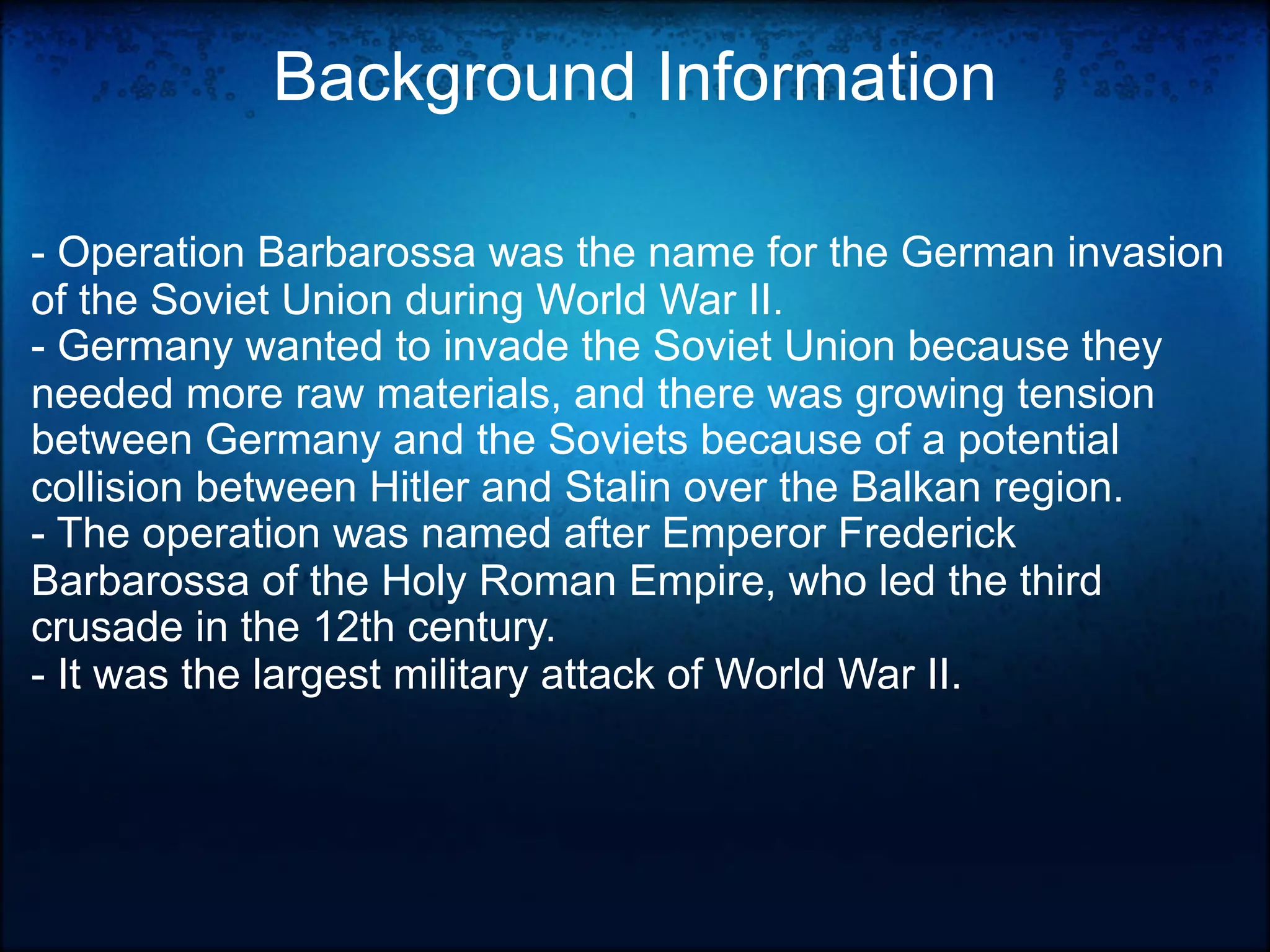 Operation Barbarossa | KEY