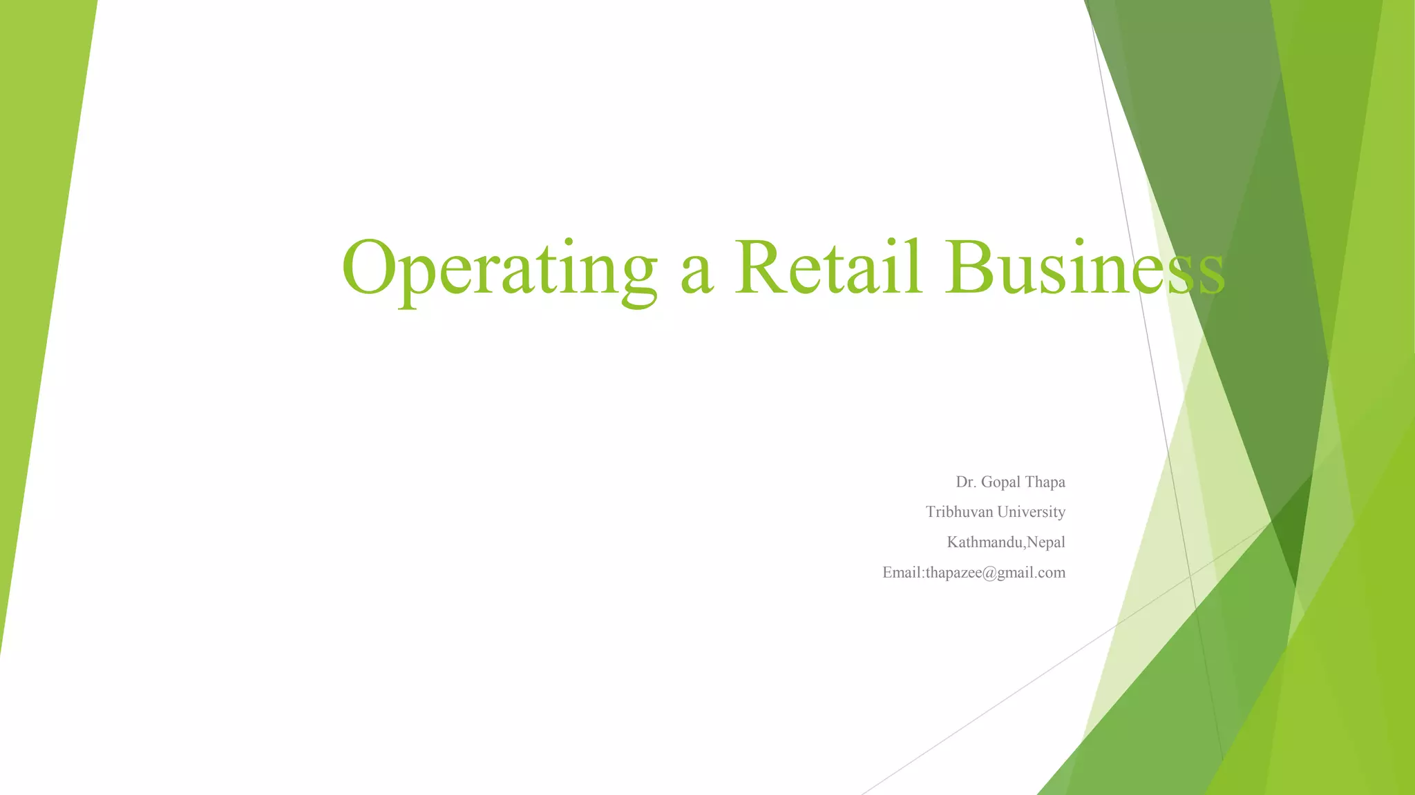 Operation blueprint | PPTX | Retail Industry | Industries