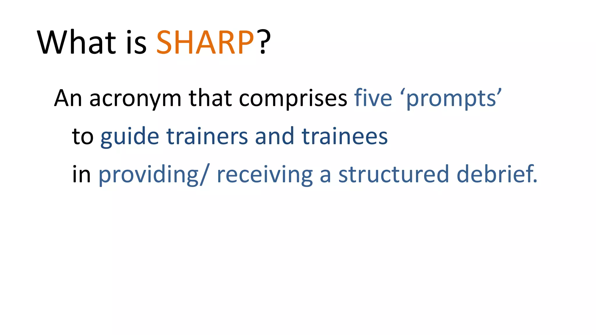 Operation debrief SHARP Tool | PPTX