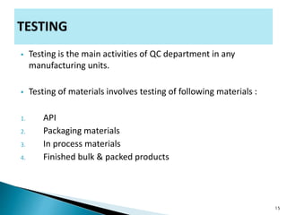 design & operation of QC lab by nikita kakad | PPTX