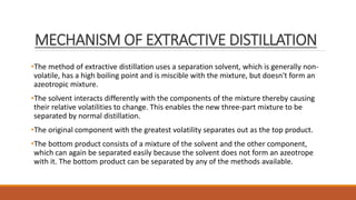Azeotropic and Extractive Distillation | PPTX