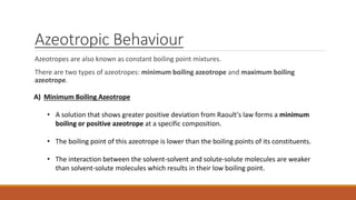 Azeotropic and Extractive Distillation | PPTX